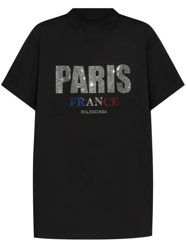 Balenciaga Logo-studded T-shirt - Black