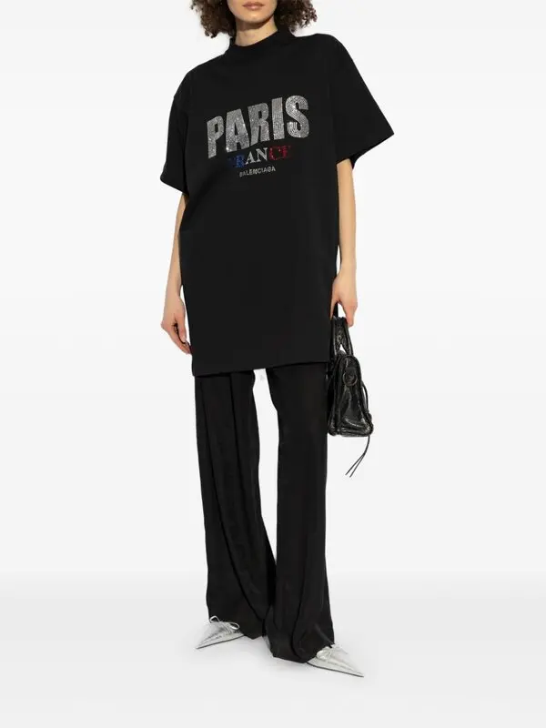 Balenciaga Logo-studded T-shirt - Black