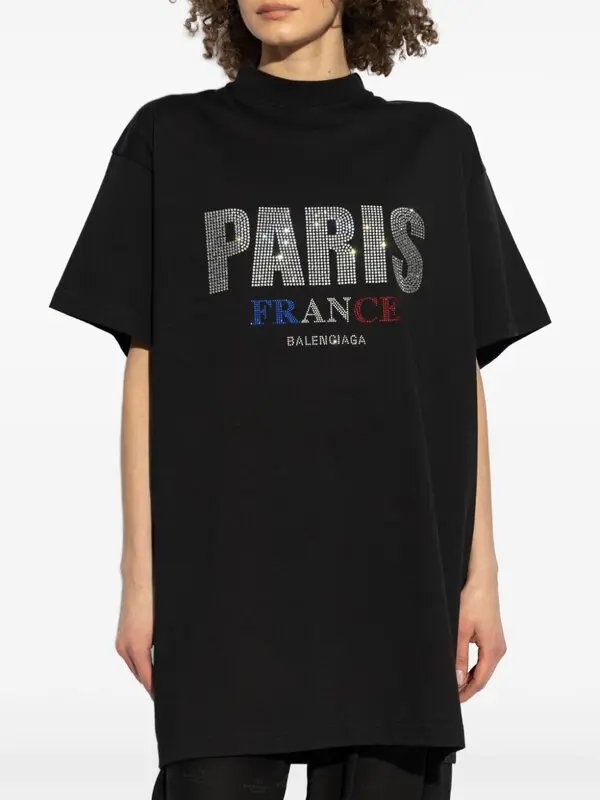 Balenciaga Logo-studded T-shirt - Black