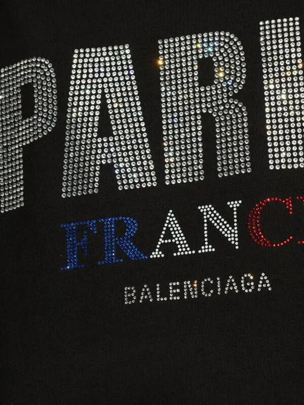 Balenciaga Logo-studded T-shirt - Black