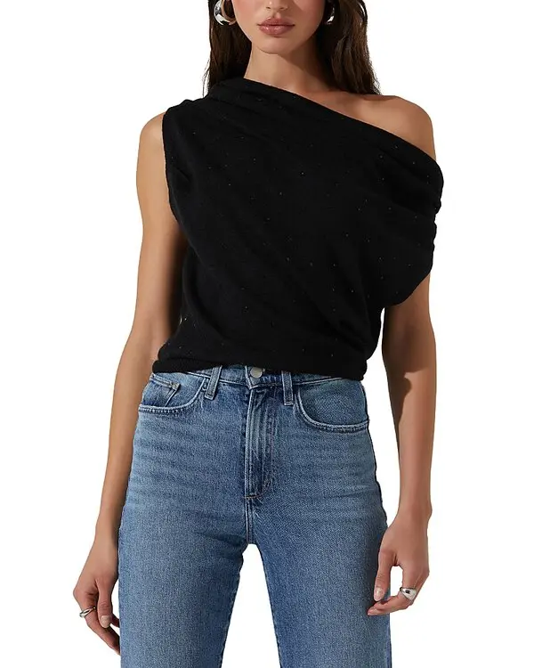 Astr The Label Dezina One-shoulder Sweater