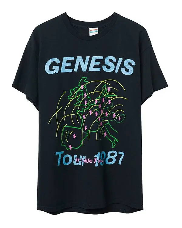 Junk Food Clothing Genesis Invisible Touch Tour 1987 Flea Market Tee - Black