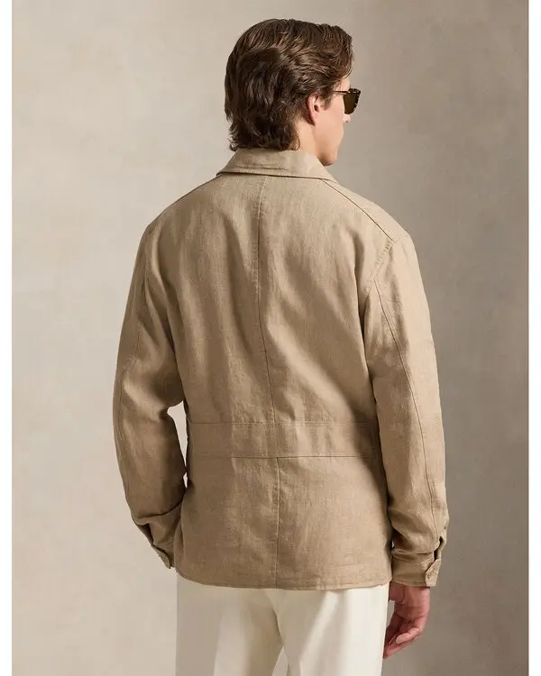 Polo Ralph Lauren Linen Herringbone Utility Jacket - Natural Herringbone