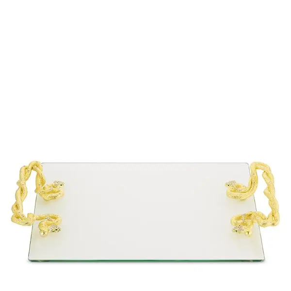OLIVIA RIEGEL Serpentina Glass Tray - Gold