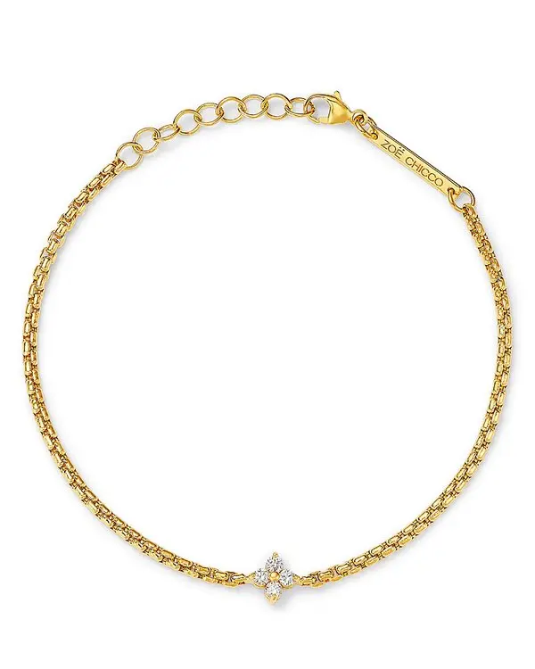 Zoe Chicco 14k Yellow Diamond Pendant Bracelet - Gold