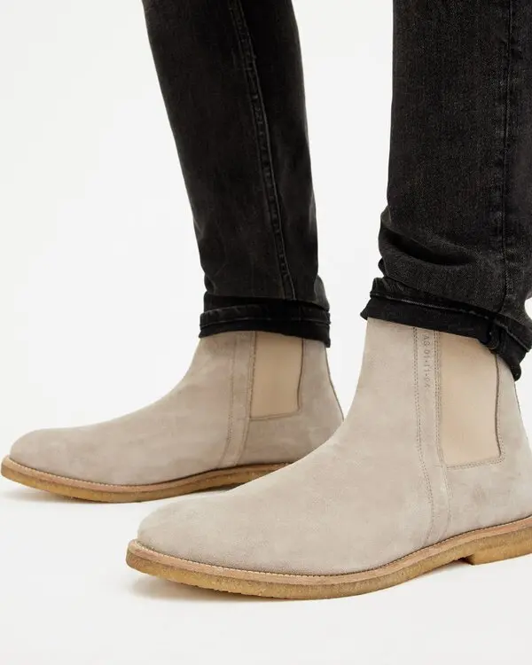 AllSaints Rhett Suede Chelsea Boots Mens Size 42 EU 7 UK Brown Shoes Leather AllSaints Brown Boots for Men for Sale | Shop New & Used  main image 4