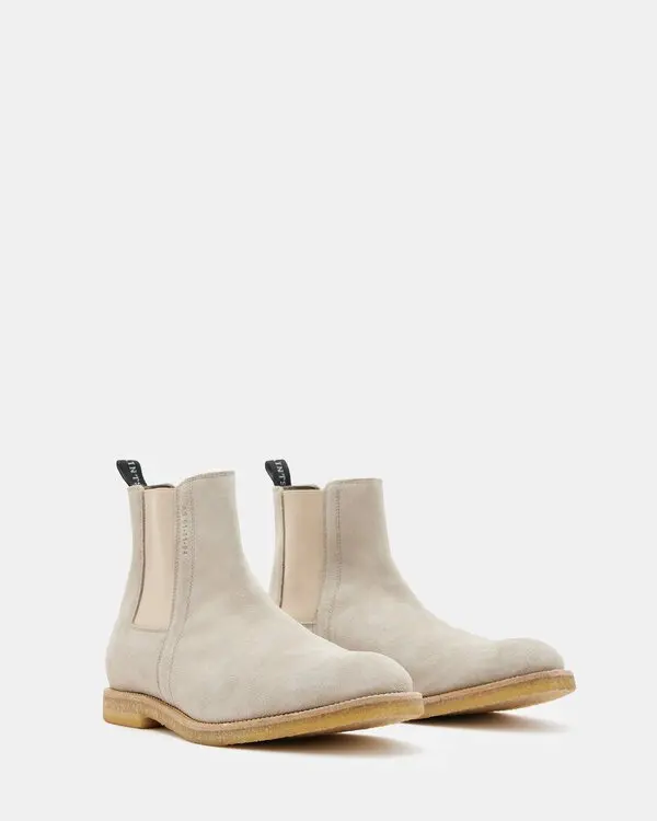 AllSaints Rhett Suede Chelsea Boots Mens Size 42 EU 7 UK Brown Shoes Leather AllSaints Rhett suede chelsea boots in brown with gum sole  main image 3