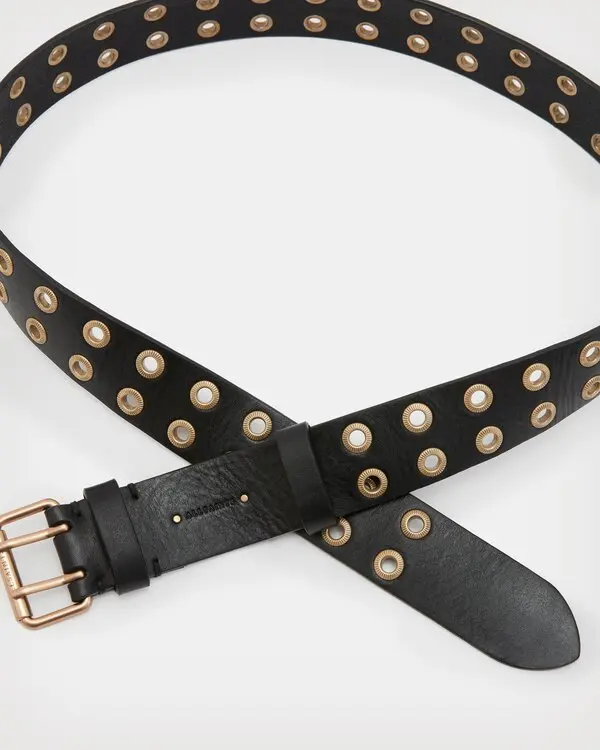 Allsaints Abigail Leather Belt In Black - 20% Off | Editorialist