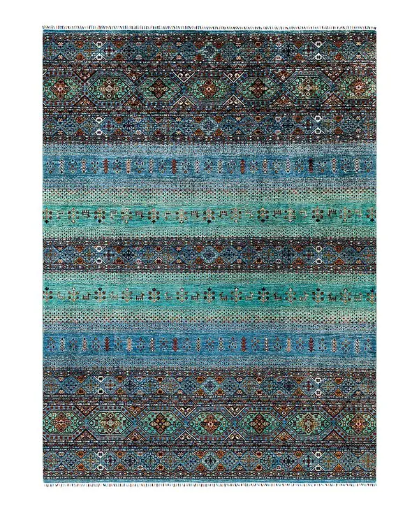 Bloomingdale'S Tribal M1999 Area Rug, 9'1 X 12'7 - Light/blue