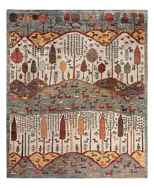 Bloomingdale'S Tribal M1999 Area Rug, 7'10 X 9'7 - Gray