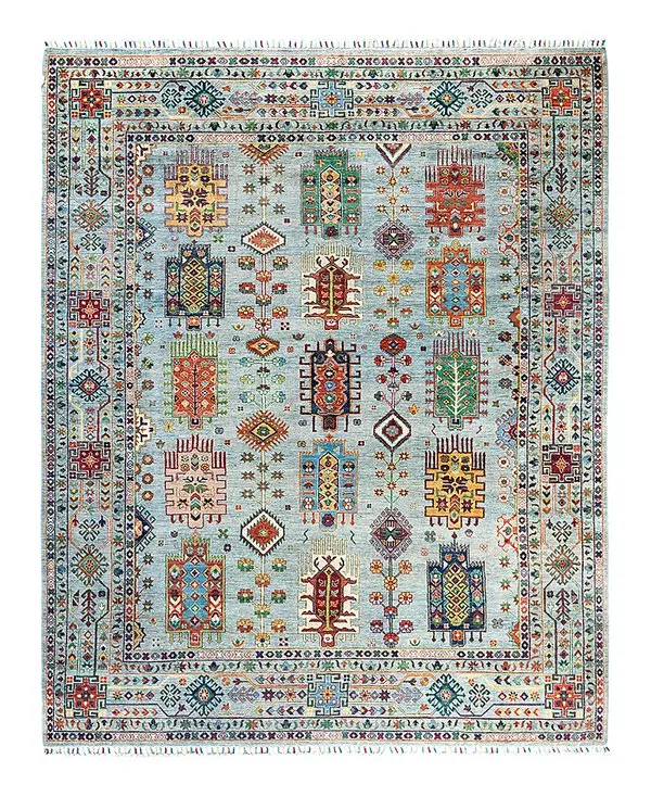 Bloomingdale'S Tribal M1999 Area Rug, 8'3 X 10'4 - Light/blue