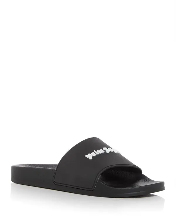 Palm Angels Classic Logo Pool Slides - Black/white
