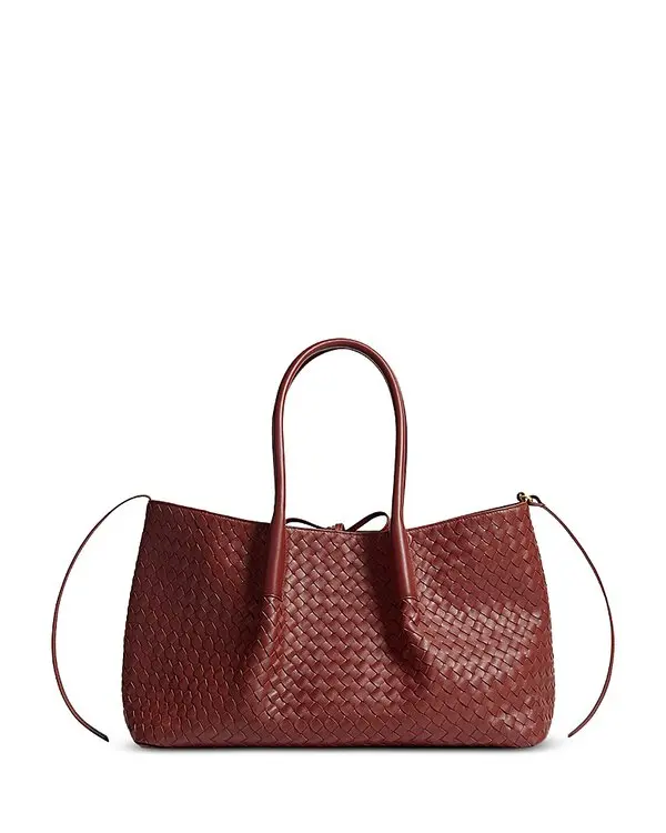 Bottega Veneta Pinacoteca Reversible Intrecciato Leather Tote - Rust/deep Mahogany