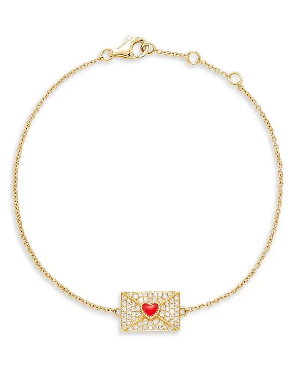 Yvonne Léon 18k Yellow Diamond And Heart Charm Bracelet - Gold