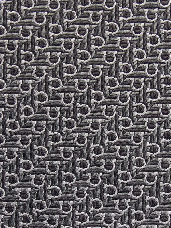 FERRAGAMO Diagonal Gancini Jacquard Tie - Grey