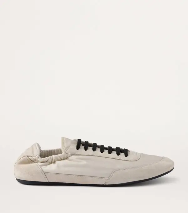 Prada Re-nylon And Suede Collapse Sneakers - Neutral