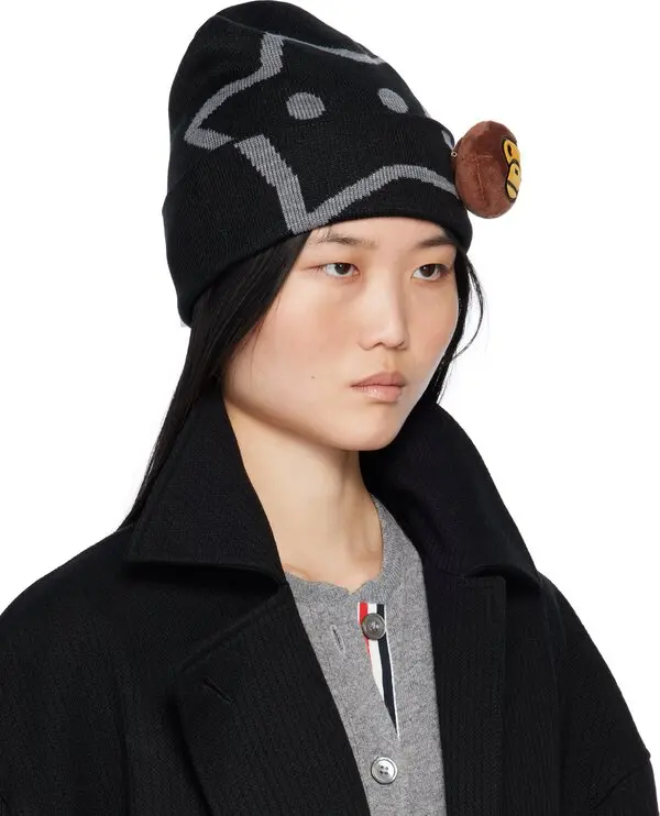 A Bathing Ape Black Baby Milo Beanie - Bkx | Editorialist