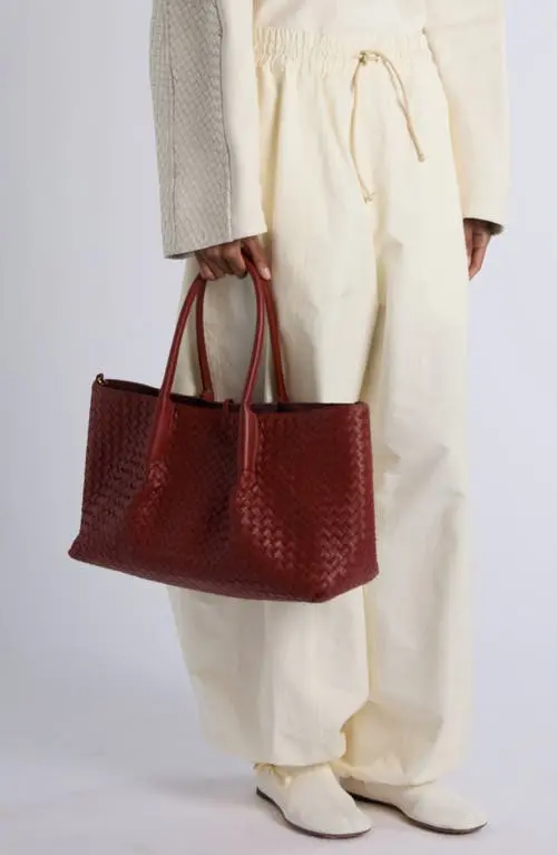 Bottega Veneta Leather & Suede Reversible Tote - 8806 Rust/deep Mahogany