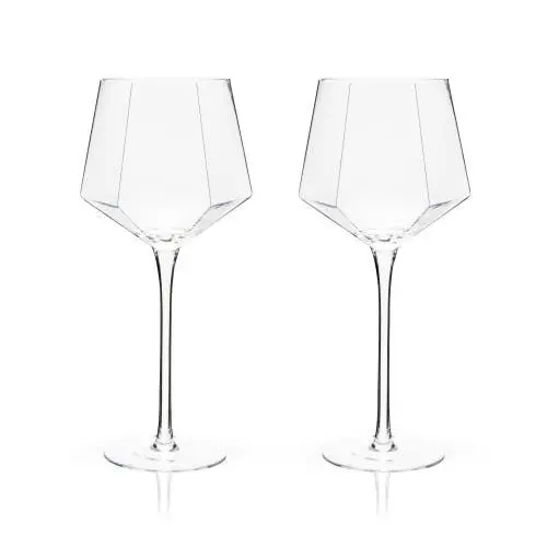 VISKI Seneca Crystal Wine Glasses Set Of 2 - Clear