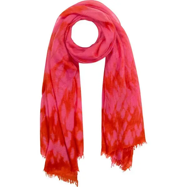 MER ST. BARTH Cashmere Dip Dye Shawl - Hibiscus Flower