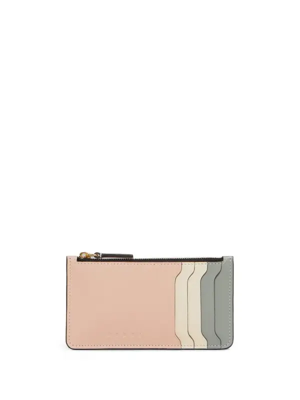 Marni Embossed-logo Cardholder - Pink