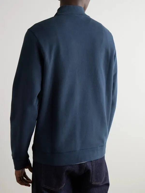 Sunspel Cotton-jersey Half-zip Sweatshirt