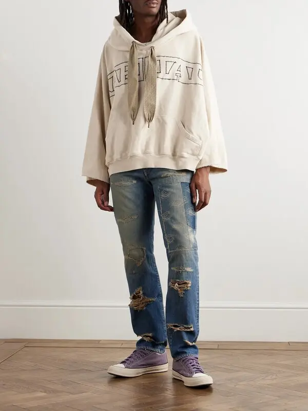 Kapital Monkey Cisco Speakeasy Slim-fit Distressed Denim Jeans
