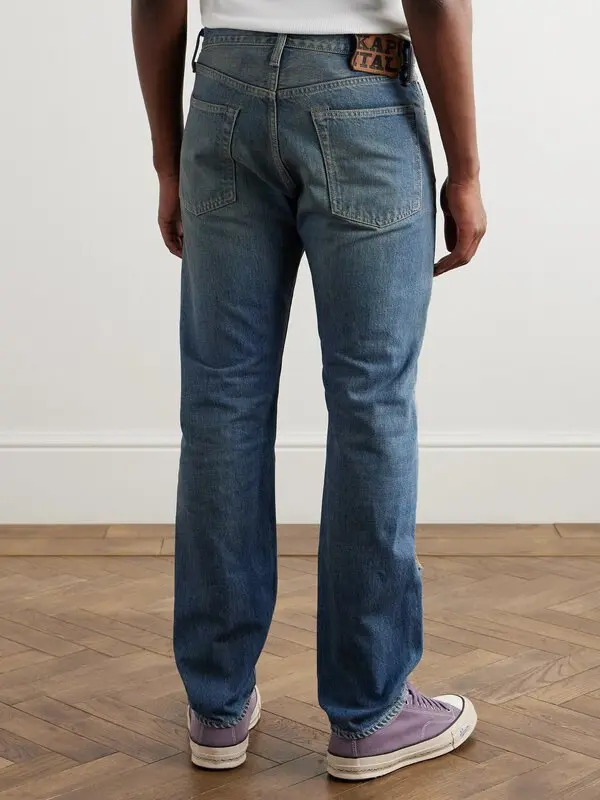 Kapital Monkey Cisco Speakeasy Slim-fit Distressed Denim Jeans