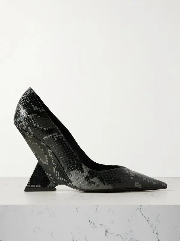 Attico Cheope Snake-effect Leather Pumps - Animal Print