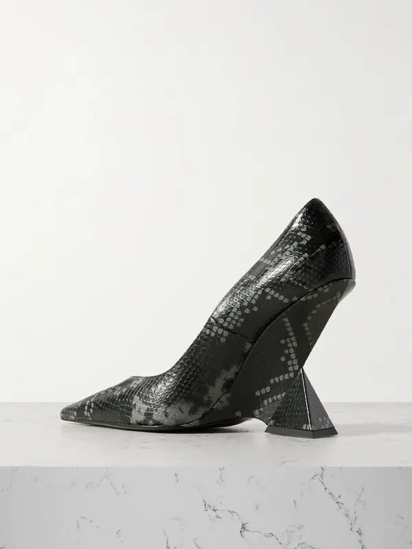 Attico Cheope Snake-effect Leather Pumps - Animal Print