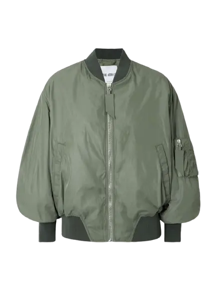 Attico Padded Satin-twill Bomber Jacket
