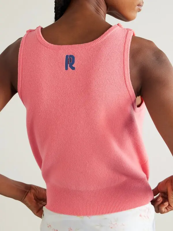 Rabanne Cropped Embroidered Wool And Cashmere-blend Top
