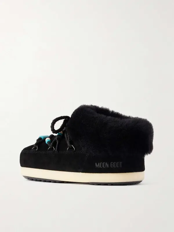 Moon Boot Evx Beaded Shearling Mules - Black