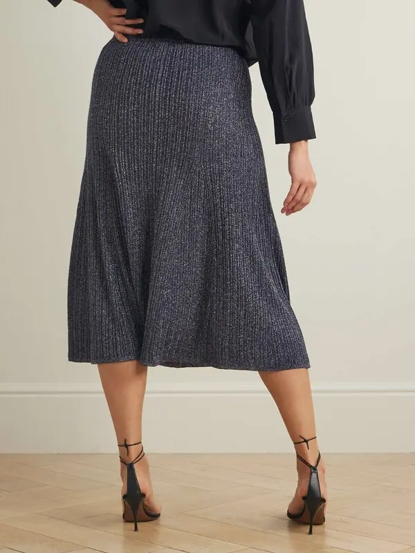 JOSEPH Pleated Lurex Midi Skirt