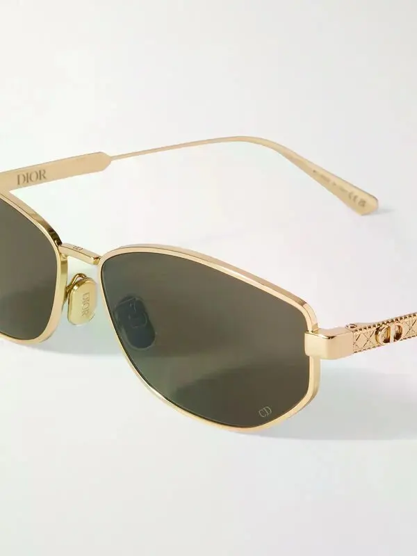Dior Diorcannage B1u Oval-frame Sunglasses - Gold