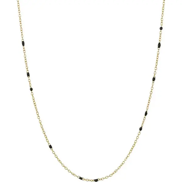 HOLLYWOOD SENSATION Black Onyx Beaded Necklace - Gold