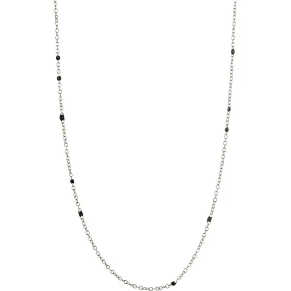 HOLLYWOOD SENSATION Black Onyx Beaded Necklace - Silver