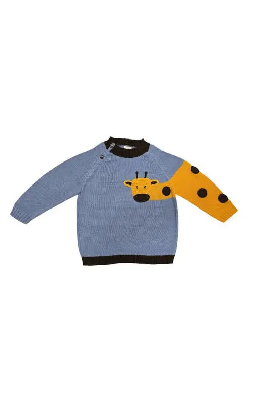 MELANGE COLLECTION Giraffe Motif Sweater
