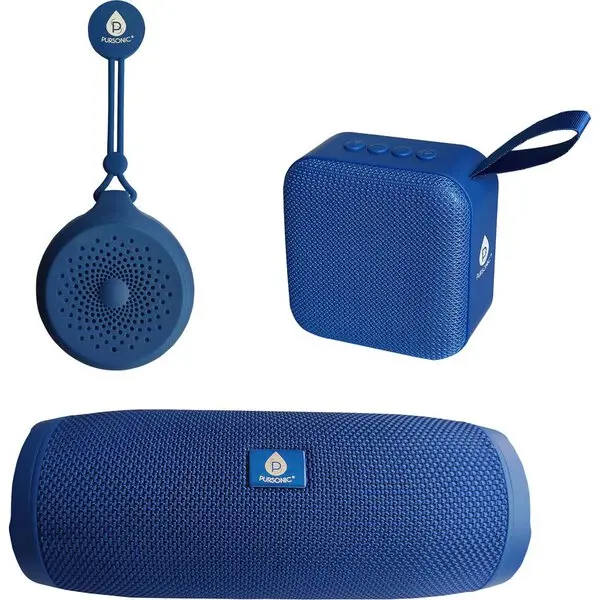 PURSONIC Peak Sound Trio Ultimate Wireless Speaker Collection - Blue