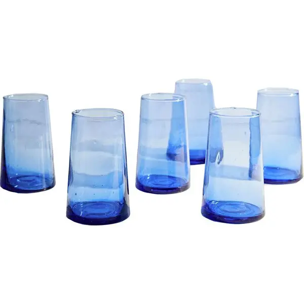 VERVE CULTURE Moroccan Cone Glass Large - Blue