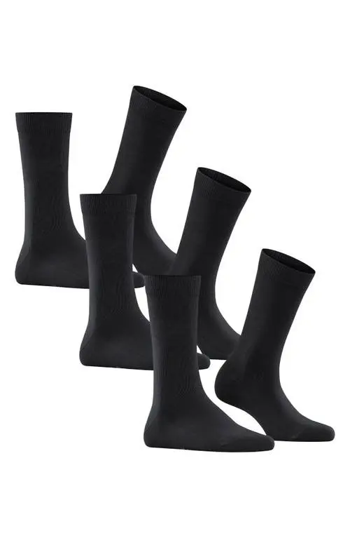 Falke 6-pack Cotton Blend Crew Socks - Black