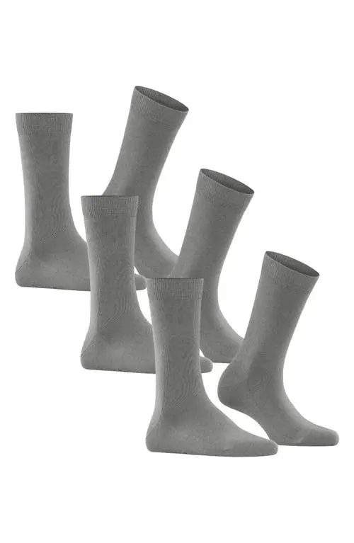 Falke 6-pack Cotton Blend Crew Socks - Grey Mix