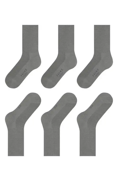 Falke 6-pack Cotton Blend Crew Socks - Grey Mix