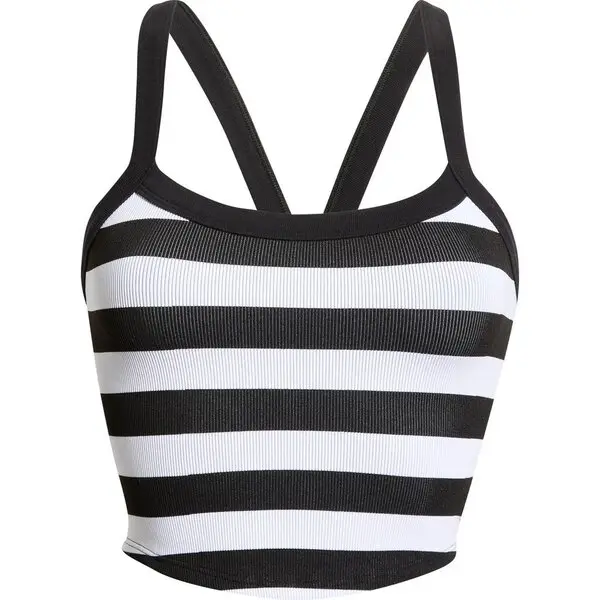 Free People All Clear Stripe Camisole - Black And White Comb