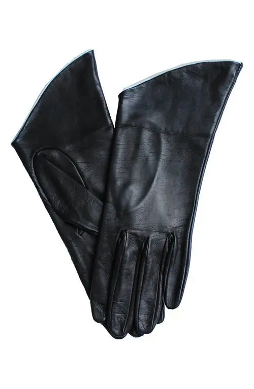 PAULA ROWAN Sophianna Leather Gloves - Black/cream