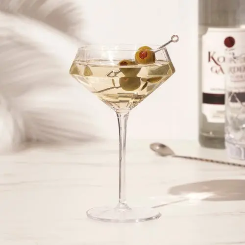 VISKI Seneca Crystal Diamond Martini Glasses Set Of 2