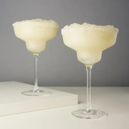 VISKI Raye Crystal Angled Margarita Glasses Set Of 2