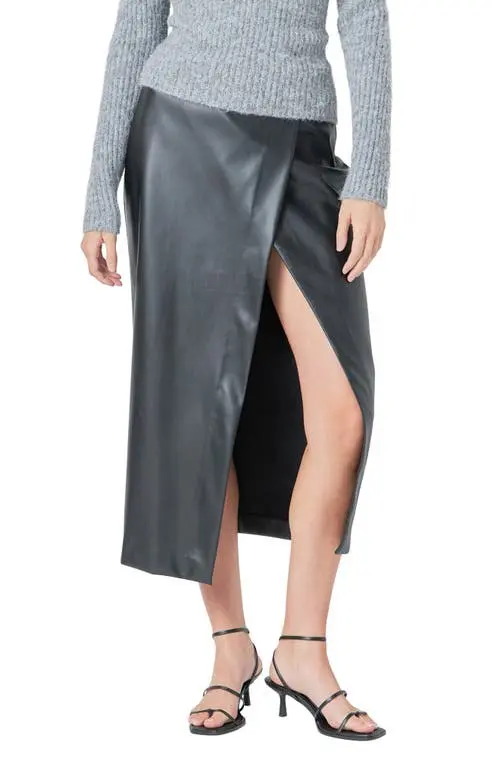 Endless Rose Faux Leather Midi Skirt