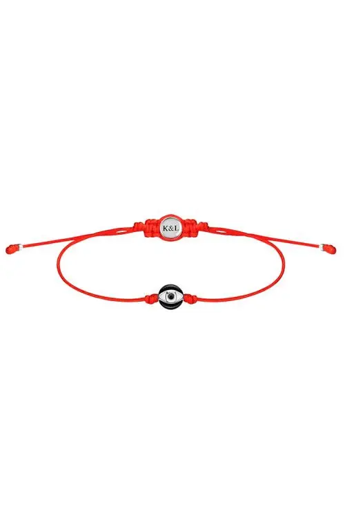 KARMA AND LUCK Red String Evil Eye Bracelet Fierce Protector - Red/black/silver