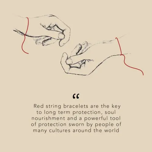 KARMA AND LUCK Red String Bracelet With Charms - Red/black/silver